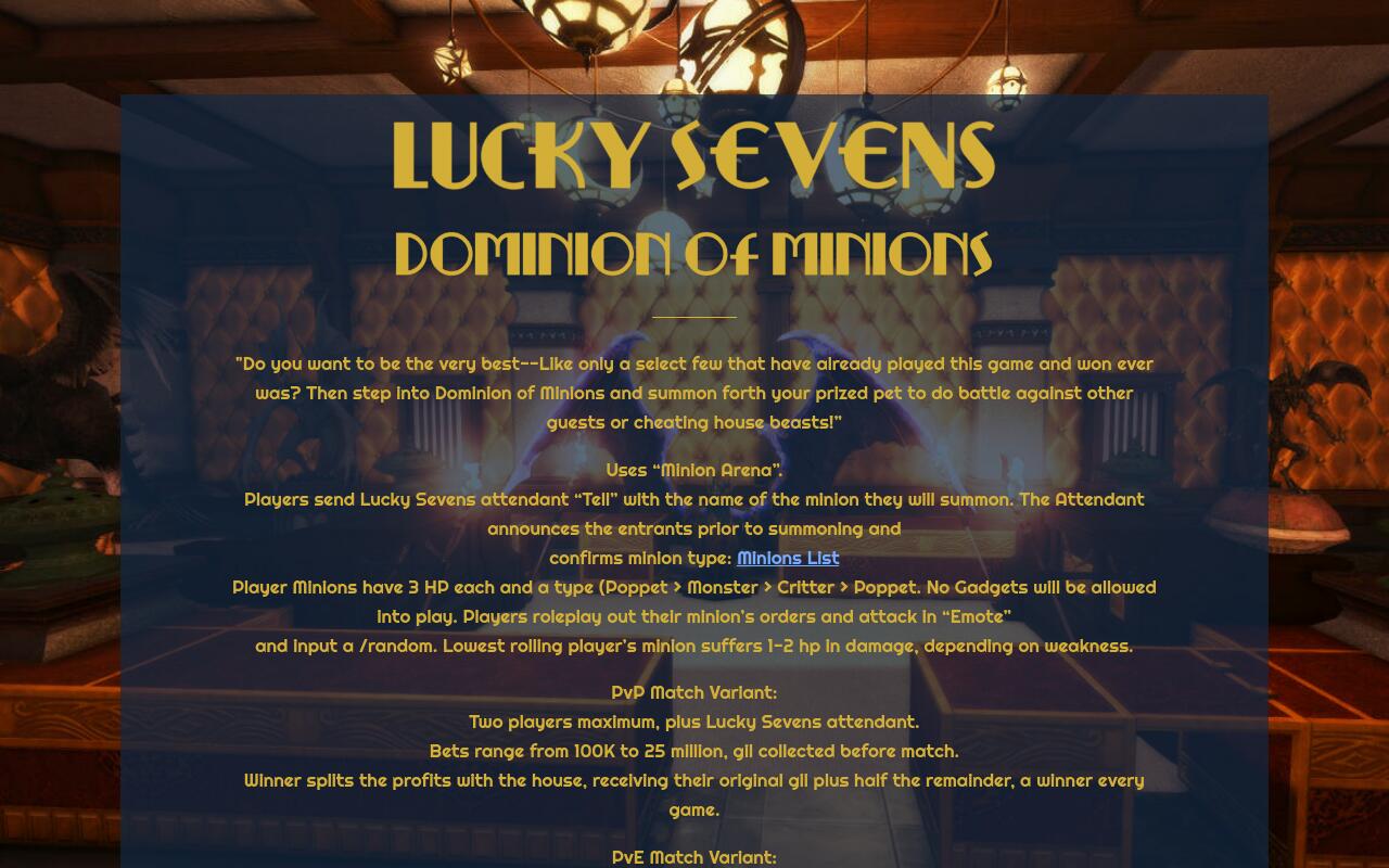 Lucky Sevens Dominion of Minions